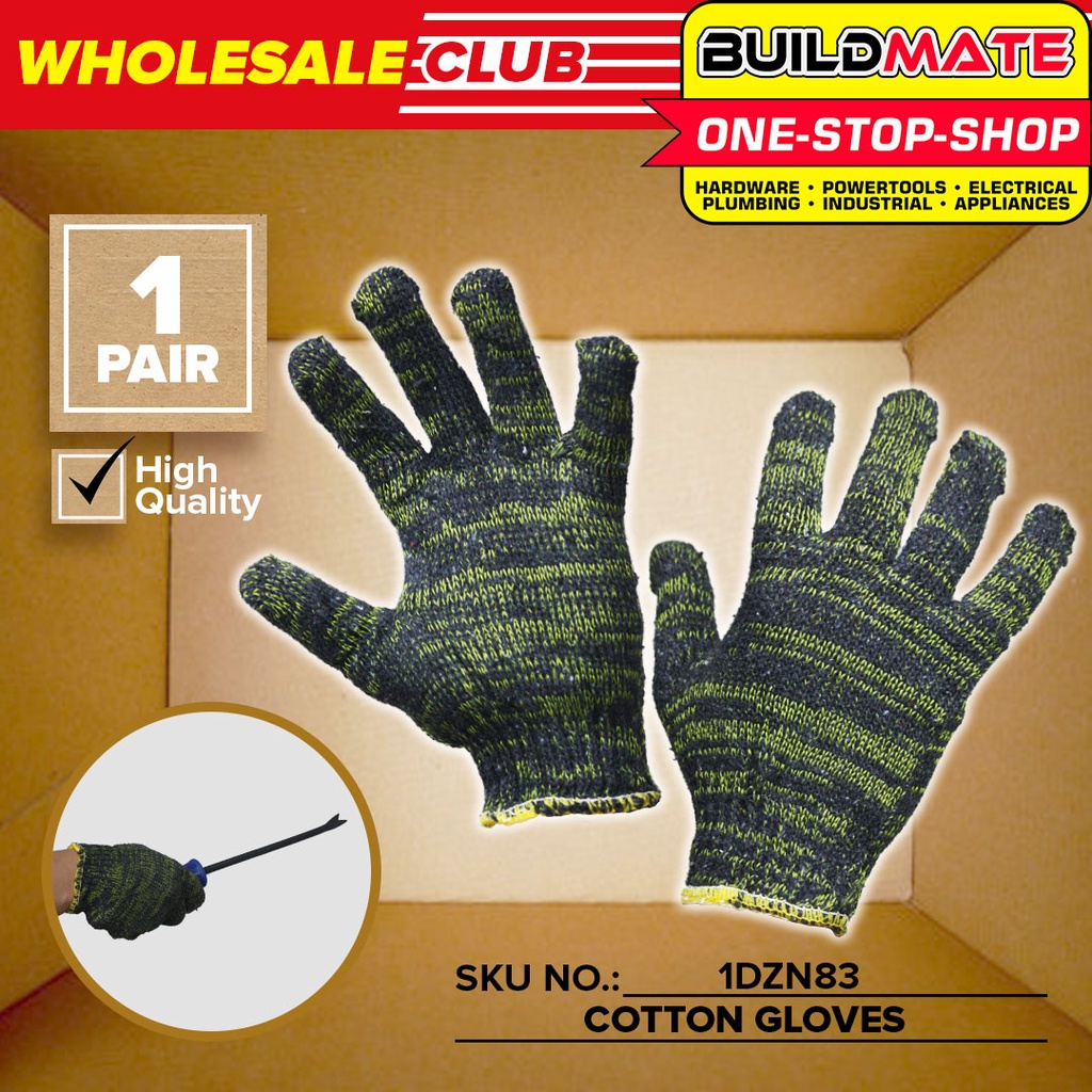 THICK Safety Cotton Gloves 1Pair Grey Color Safety Work Gloves ...