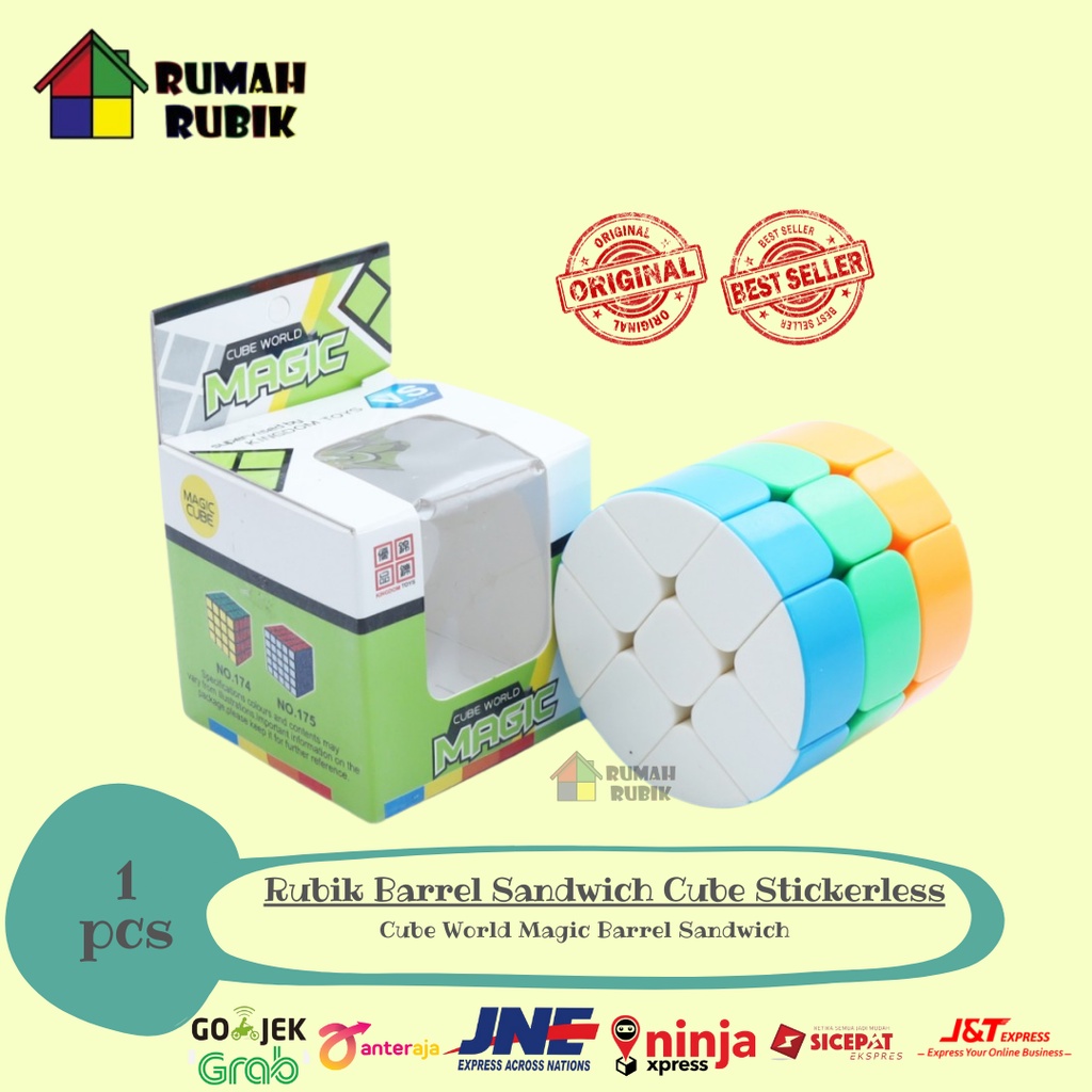 Rubik's Barrel Sandwich Cube - World Magic Barrel Stickerless Cube ...