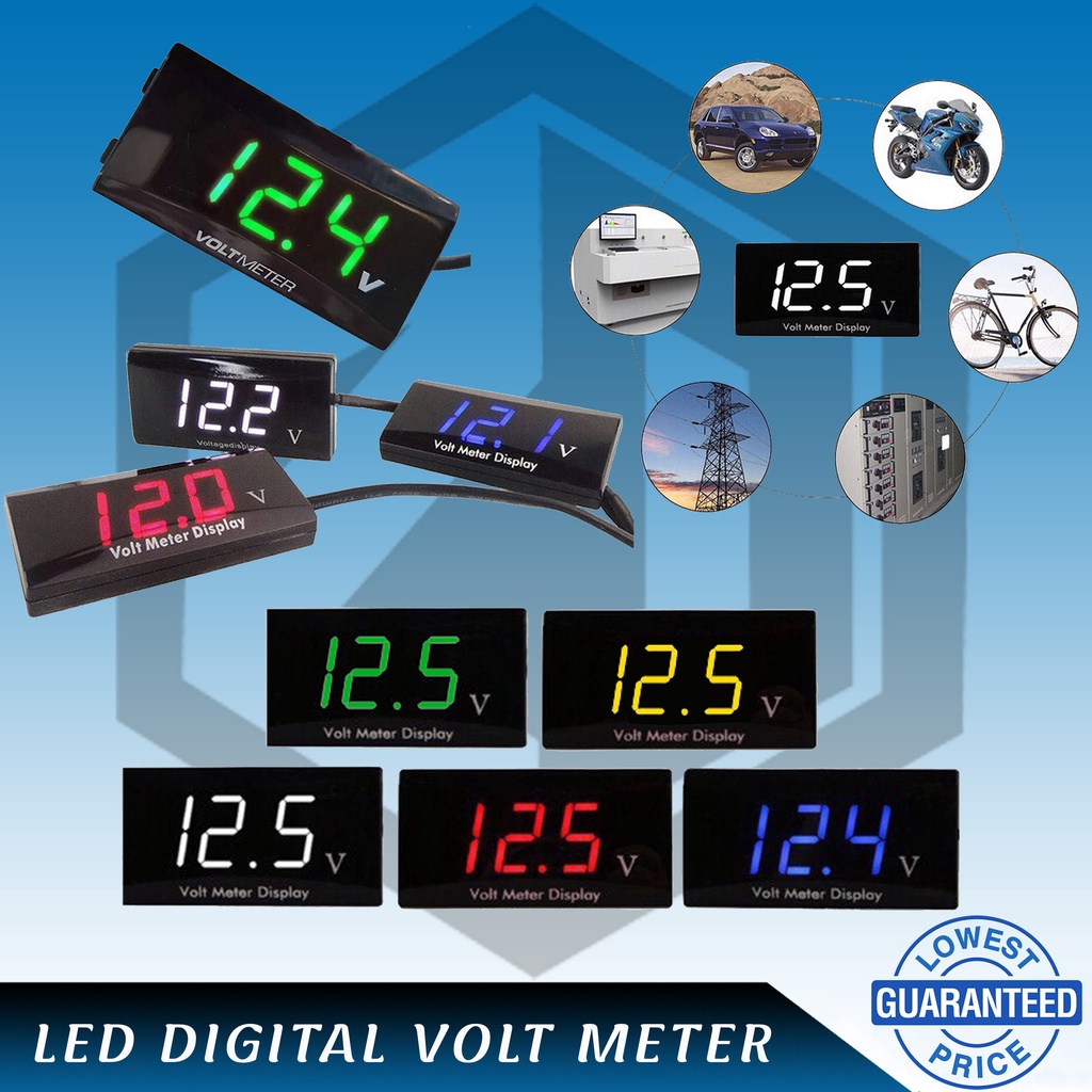 Knight Motorcycle Accessories Volt Meter With Frame Classic Digital ...