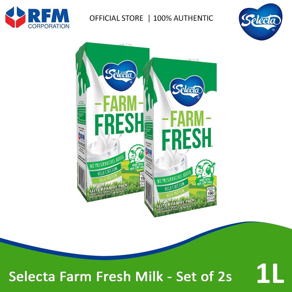Selecta Farm Fresh Milk 1 Liter - set of 2s | Shopee Philippines