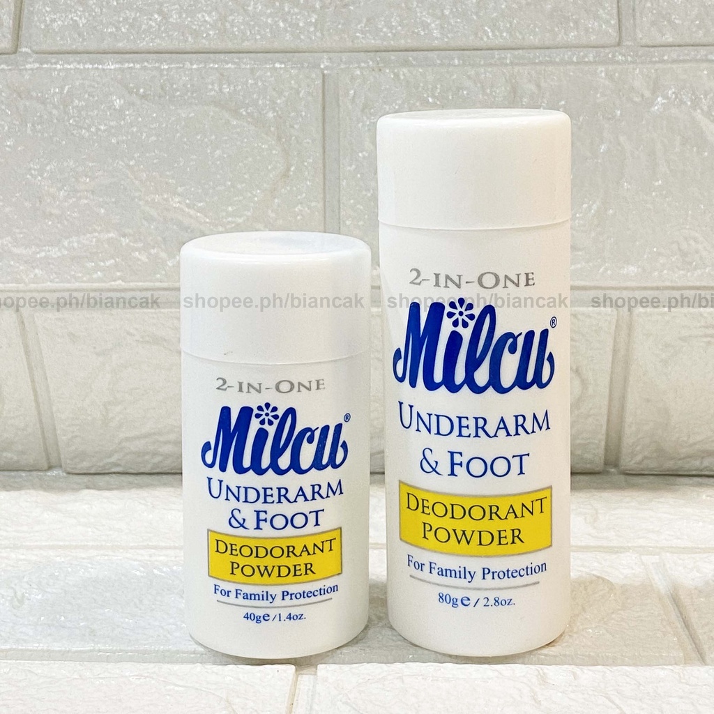 MILCU 2 IN 1 UNDERARM AND FOOT POWDER 40G 80G (BEAUTY SECTION) | Shopee ...