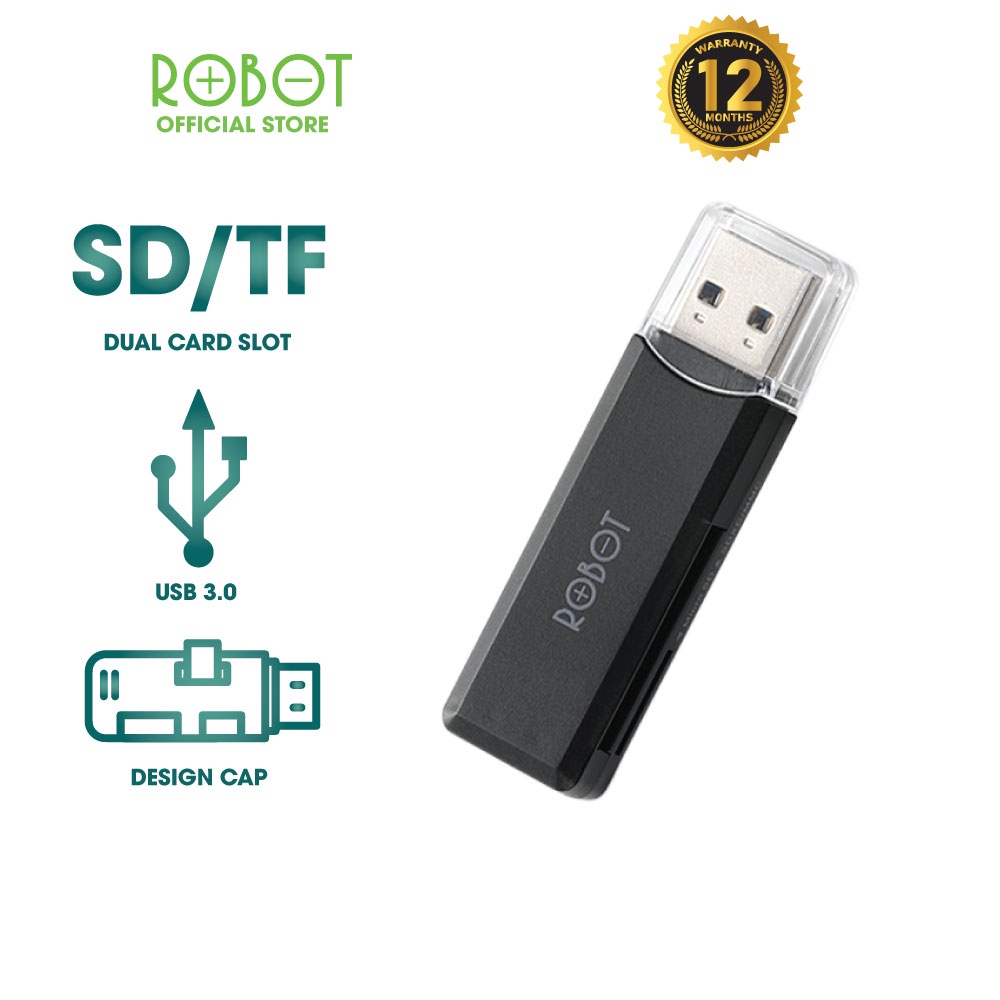 ROBOT Card Reader CR102 USB 3.0 Cap Design with 2 Slot High ...