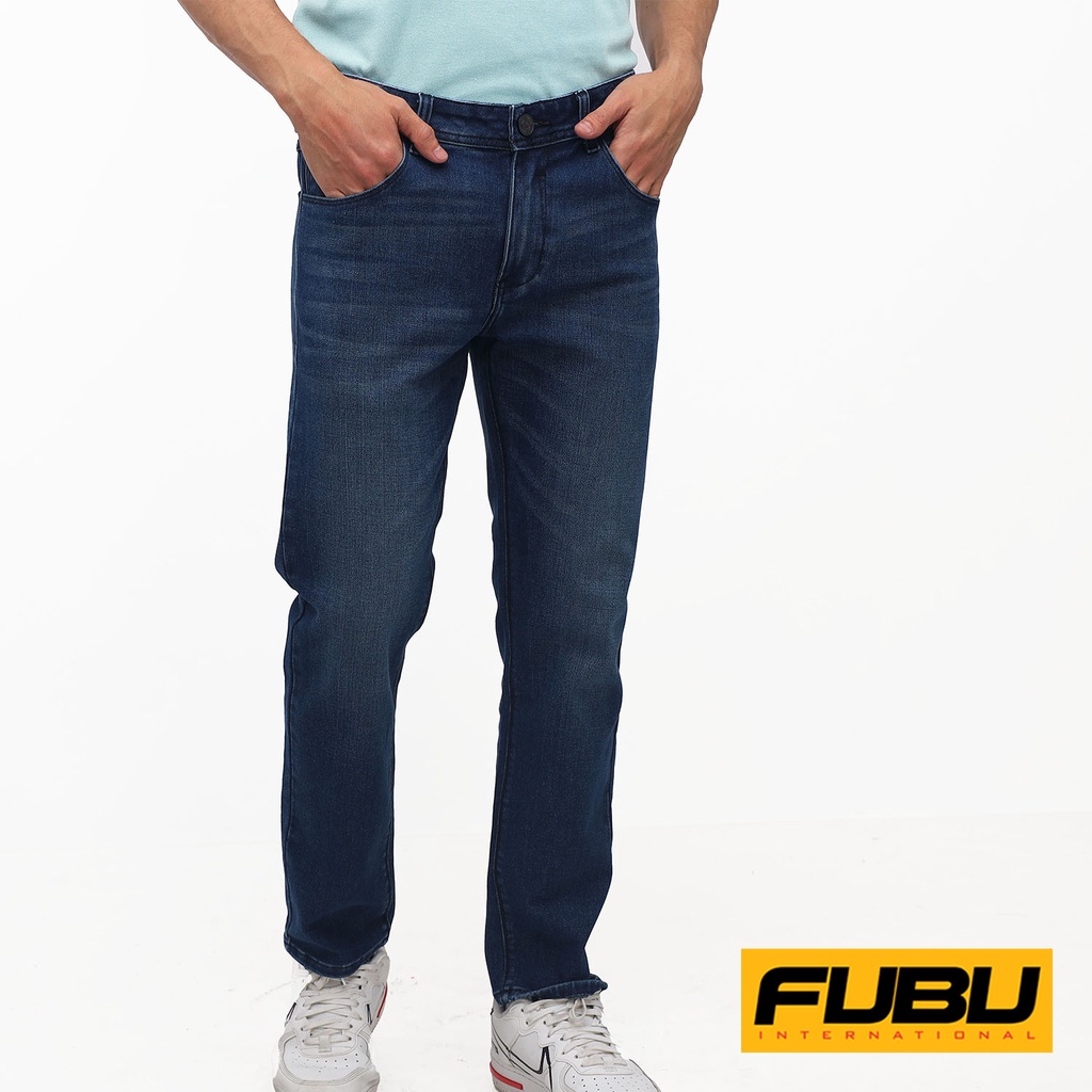 Fubu Denim Long Pants Slim Tapered FSB23-0210 (Dark Wash) | Shopee ...
