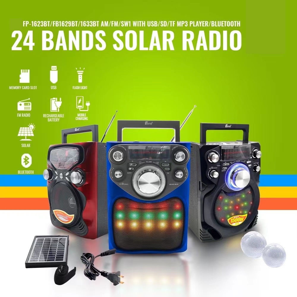 pinsan Bluetooth Radio SOLAR AM/FM W/USB/SD/ TF/ Music Player FP1633BT ...