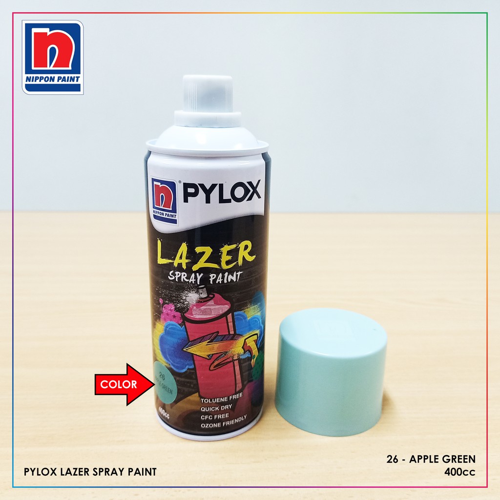 Pylox Lazer Spray Paint Apple Green PLZ026 400cc | Shopee Philippines
