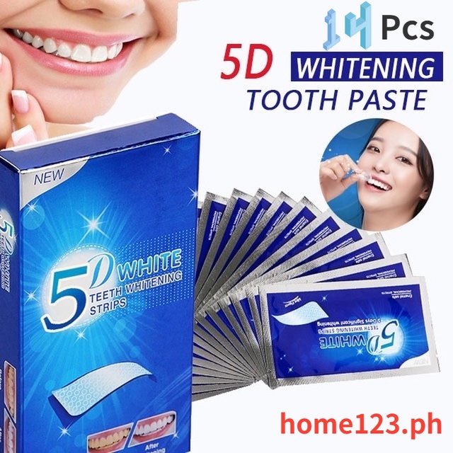 14 Pcs Teeth Sticker,Care 5D Upgrade White Gel Teeth Whitening Strips ...