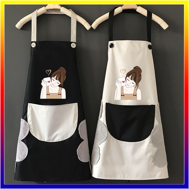 Fashionable Waterproof and Oil-proof Household Cute Apron Female ...