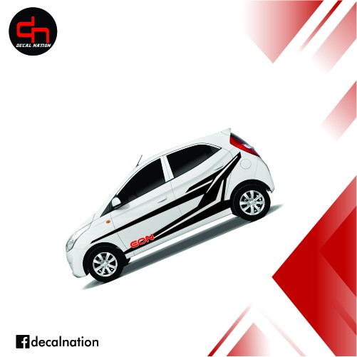 Hyundai Eon Dark Gray Color Side Decals Cut Out Vinyl Sticker Lazada PH ...