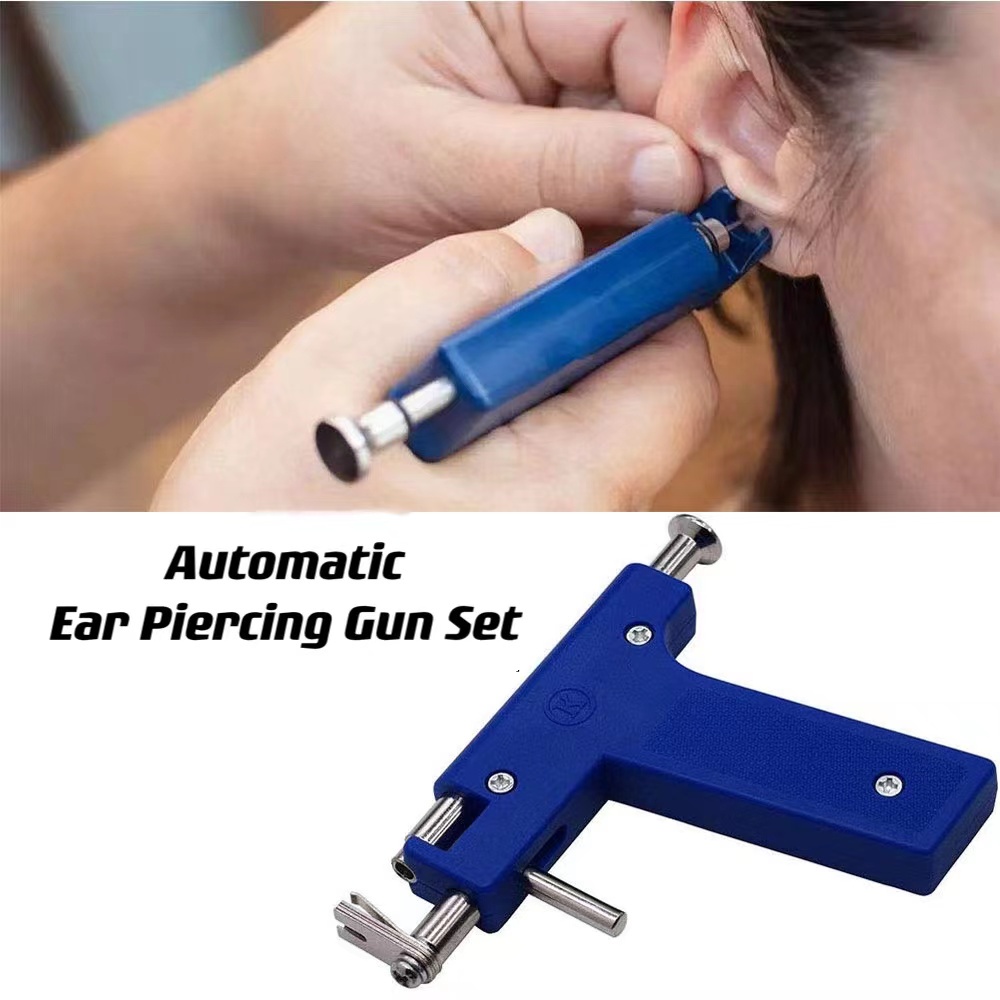 W/FREE Earring Ear Piercing Gun Set Body Piercing Set Tool Kit Ear Nose ...