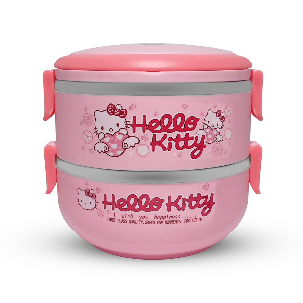 Lunch Box Character Design Bilayer Bento Lunch Box(Pink) | Shopee ...