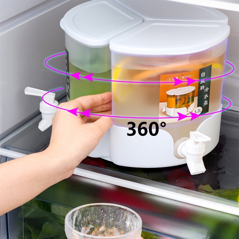 3.5L/5.2L Rotatable Refrigerator Cold Water Kettle / Beverage Leakproof ...