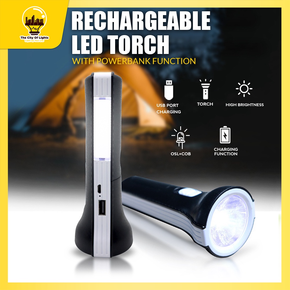 TCLS Portable LED Rechargeable Flashlight Ultra Bright for Indoor ...