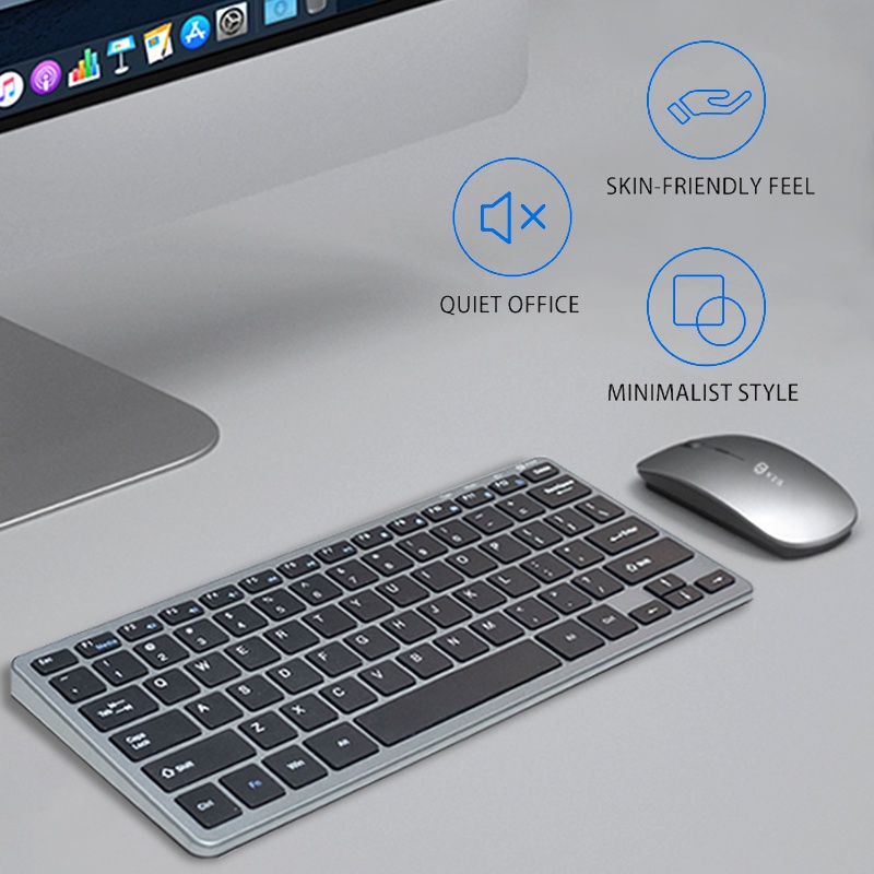 V2S KM600 Rechargeable Wireless Keyboard and Mouse Mute Ultra-thin ...