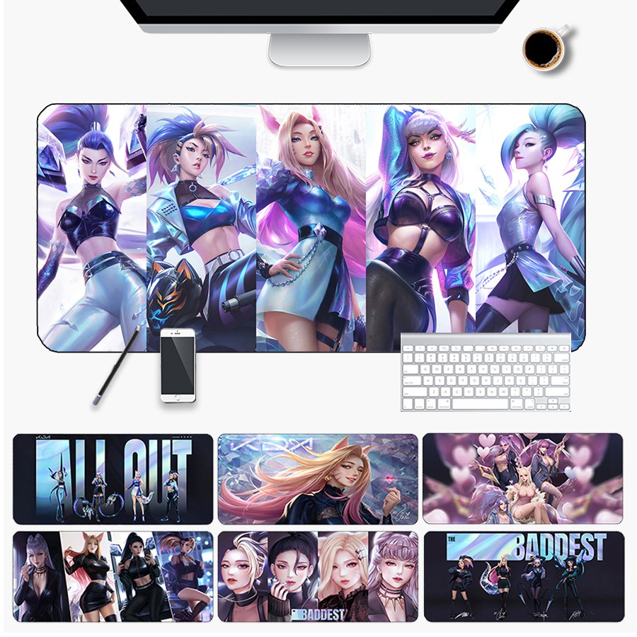 KDA Mouse Pad Plus Size Mouse Pad LOL Gaming Mouse Pad Table Mat ...