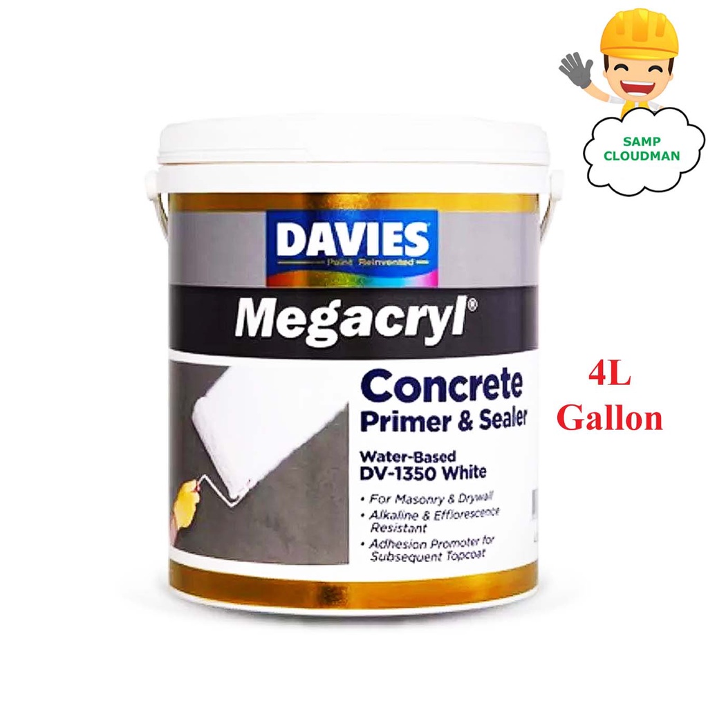 Davies Concrete Primer & Sealer DV-1350 White 4L Megacryl Waterbased ...