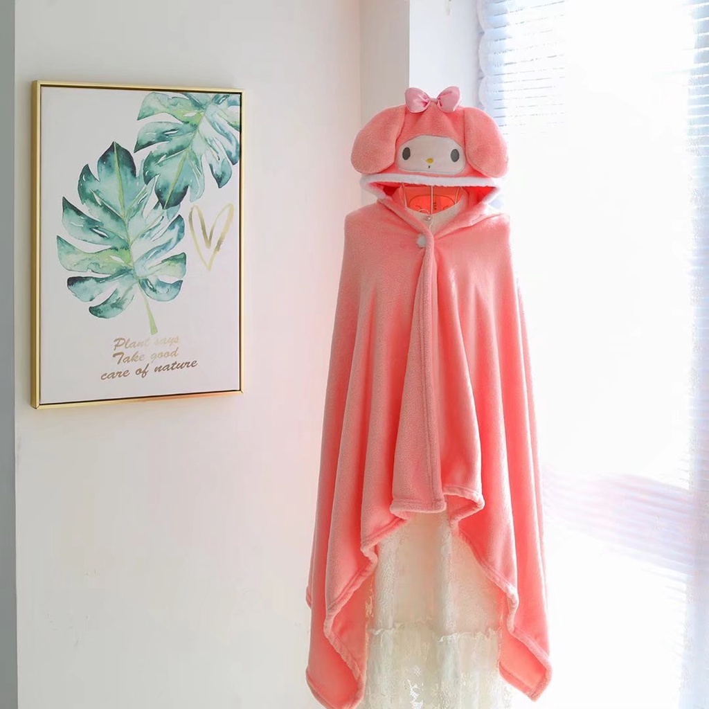 Cartoon Cloak Hooded Cape Blanket Kawaii Warm Shawl Anime Melody Hello ...