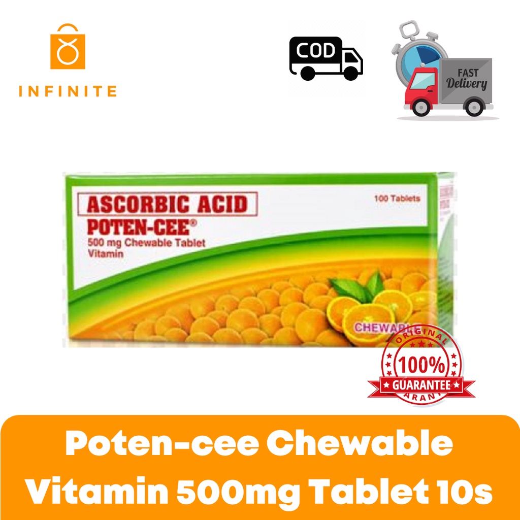 Poten-cee Chewable Vitamin 500mg Tablet 10s | Shopee Philippines