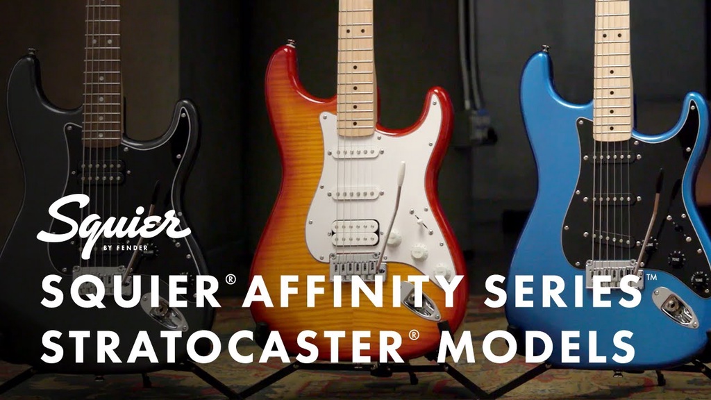 Squier by Fender - Affinity Series Stratocaster FMT HSS Guitar, Black ...