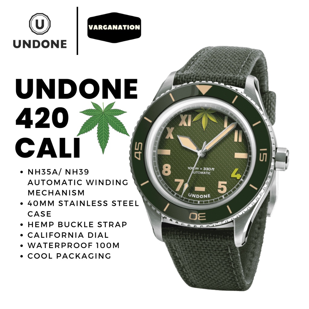 Undone Basecamp Cali Green 420 Automatic Vintage Wrist Watch | Shopee Philippines