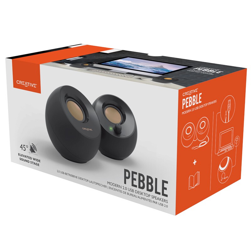 Creative Pebble V1 / V2 / V3 Minimalistic 2.0 USB Powered Speaker 3.5mm ...