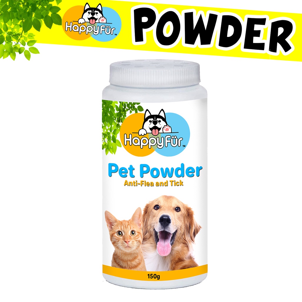 Pet Powder ANTI TICK & FLEA - HAPPY FUR - Cat Dog Powder 150 GRAMS ...