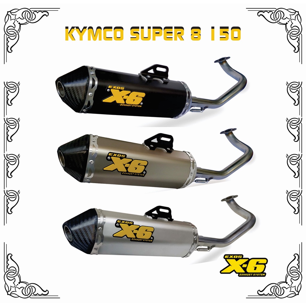 EXOS X6 Kymco Super 8 150 Full Exhaust System | Shopee Philippines