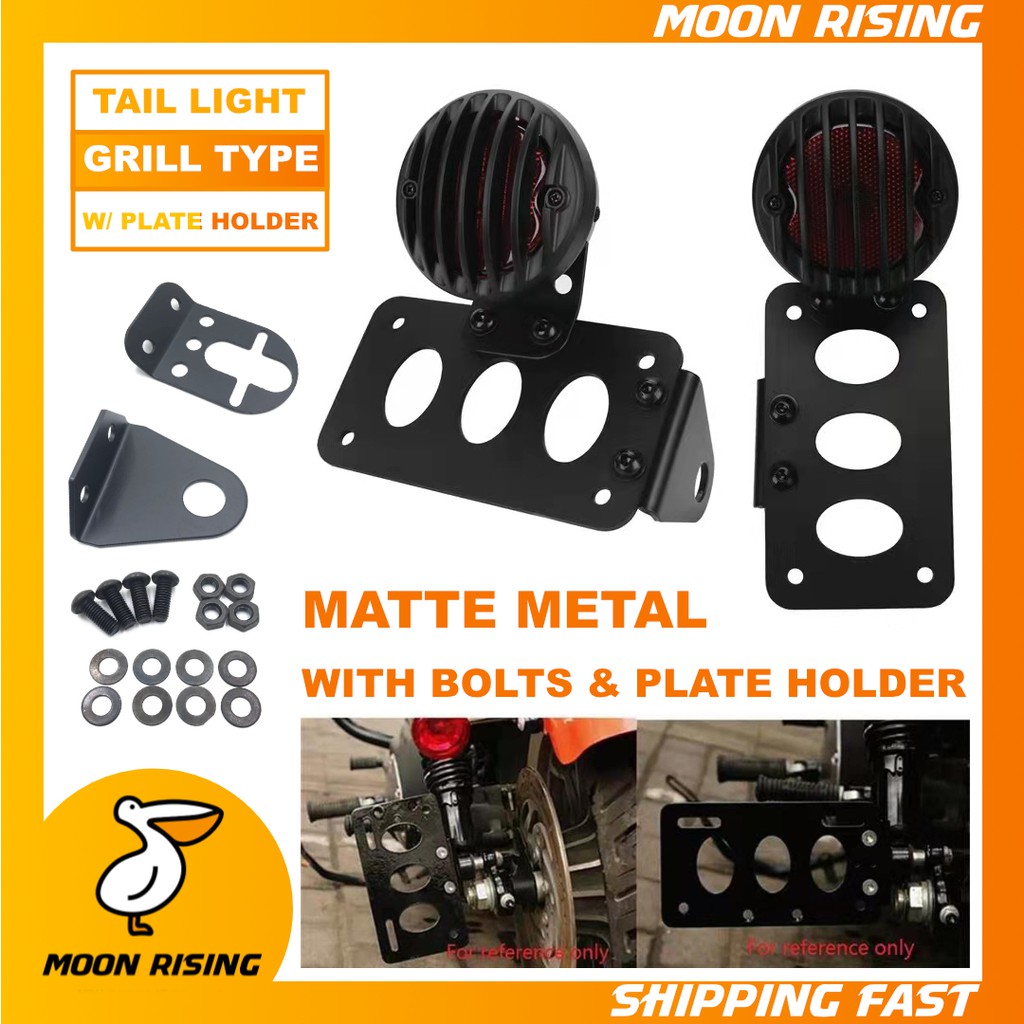 Retro tail light harley tail light big grill design with plate holder ...