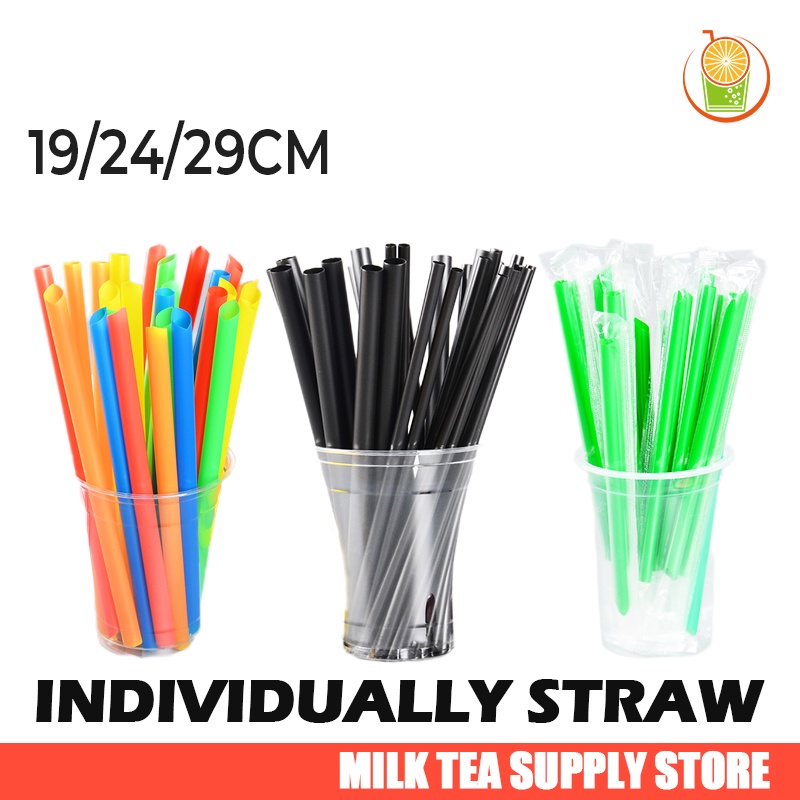 100pcs Boba Straw/Milktea Pearl Straw Individual Juice Straw/Disposable ...