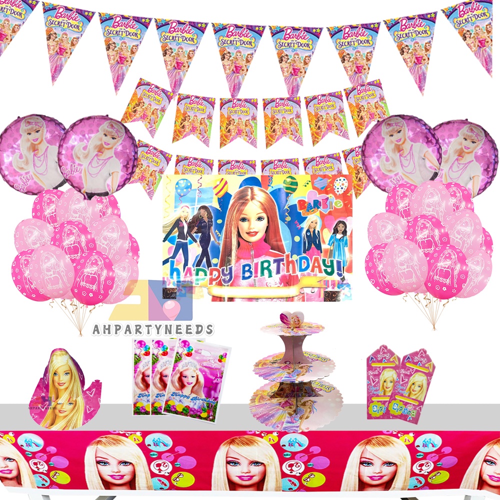 Barbie Theme Party Supplies Kids Birthday Festive Event Cartoon ...