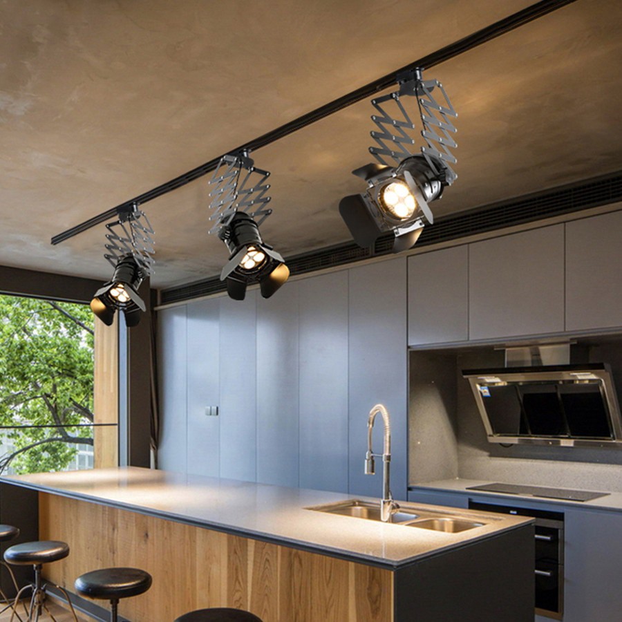 35W Vintage LED track light Four-Leaf Stretch Rail Track Spotlight ...