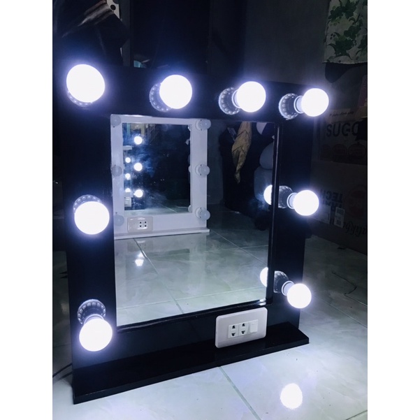 Vanity Mirror PaintedBlck 21in*22in 8Bulbs/Freebulb+Freebies | Shopee ...