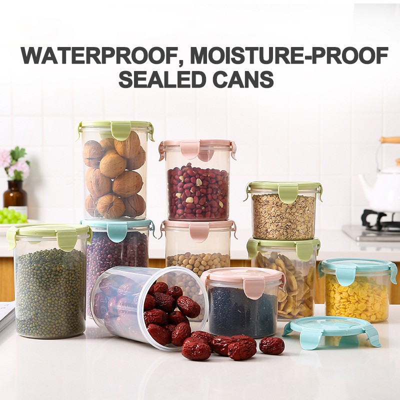 SH Kitchen Storage Box Plastic Sealed Cans Sealing Food Fresh Container ...