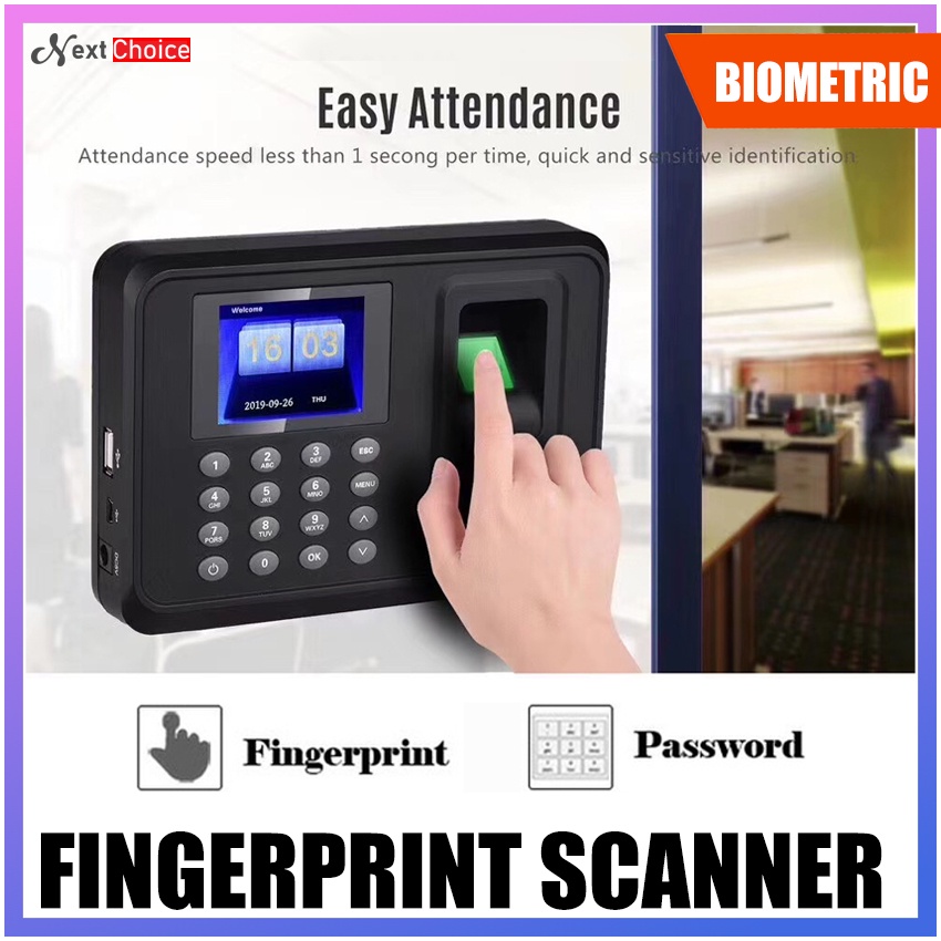 Stand Alone Biometric 2.4inch Biometric Fingerprint Attendance Machine ...