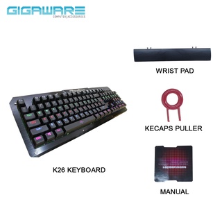 Gigaware Gaming K26 104 keys Blue Switch Mechanical Keyboard | Shopee Philippines