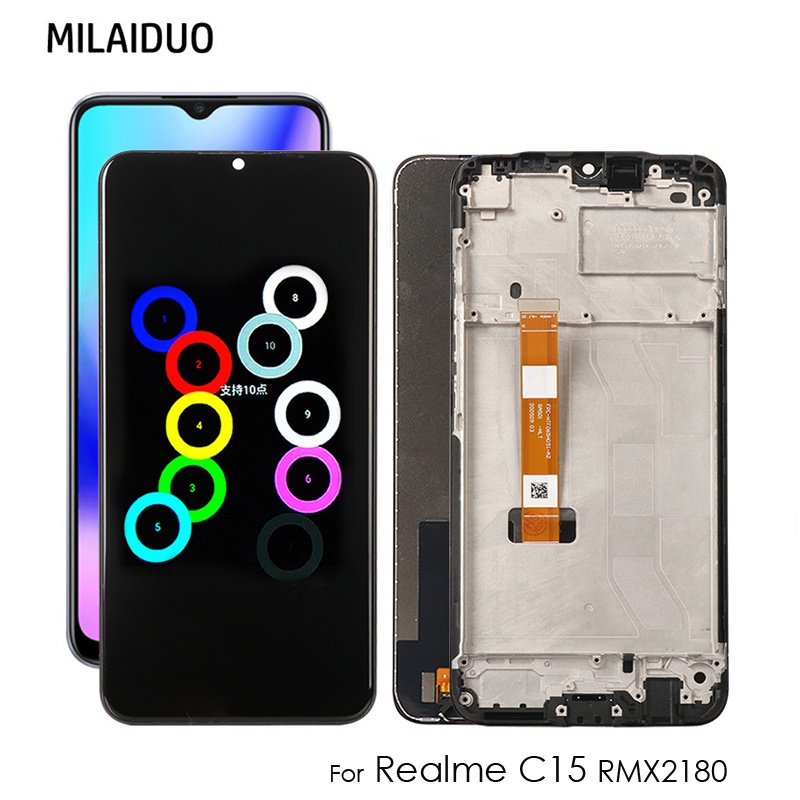 Orig 6.5'' LCD For Realme C15 RMX2180 LCD Display Touch Screen with ...