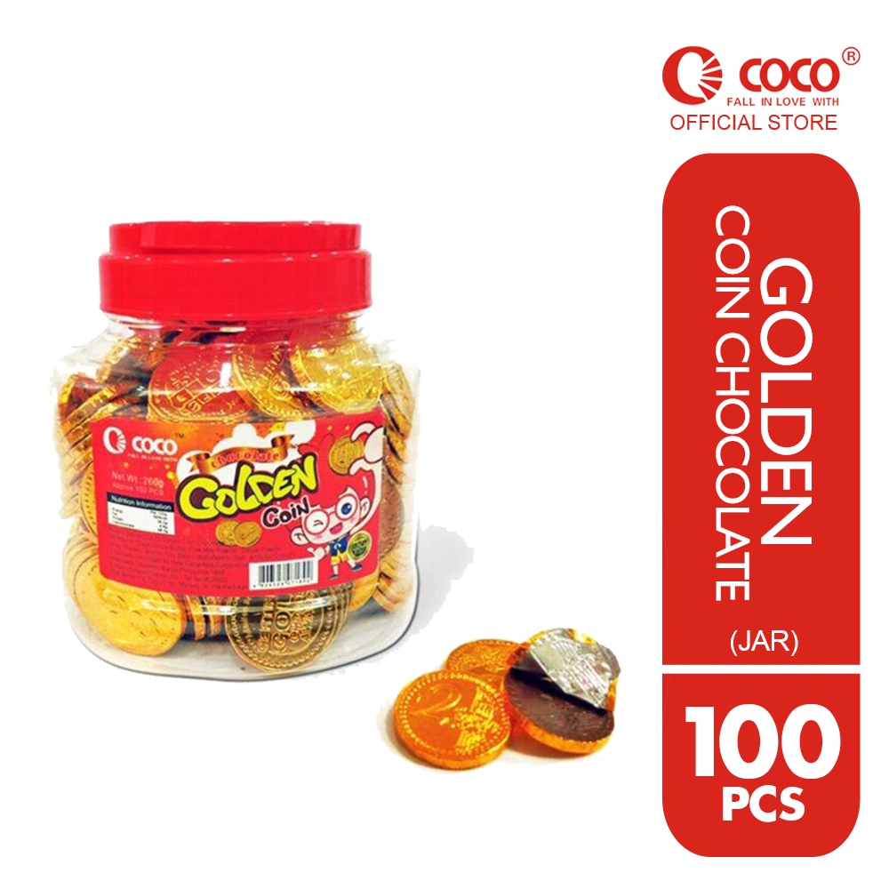 COCO Chocolate Golden Coin Jar 100Pcs | Shopee Philippines