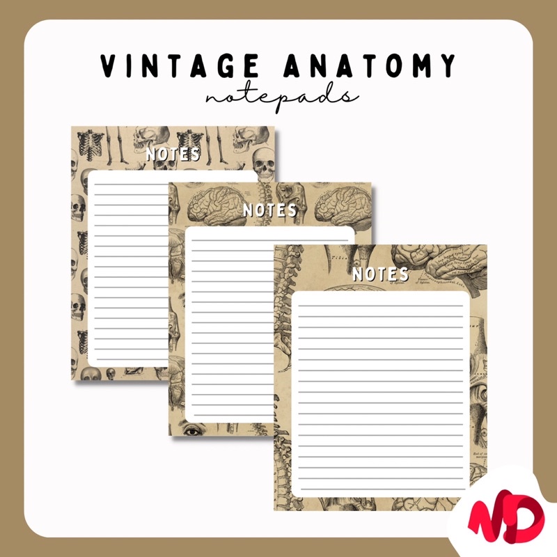 Vintage Anatomy 4x5 inches notepad | Shopee Philippines