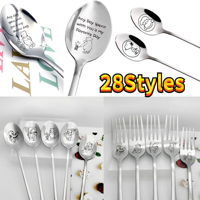 1pc Winnie The Pooh Spoon & Fork Stainless Steel Laser Engraved ... 1pc Winnie The Pooh Spoon & Fork Stainless Steel Laser Engraved ...