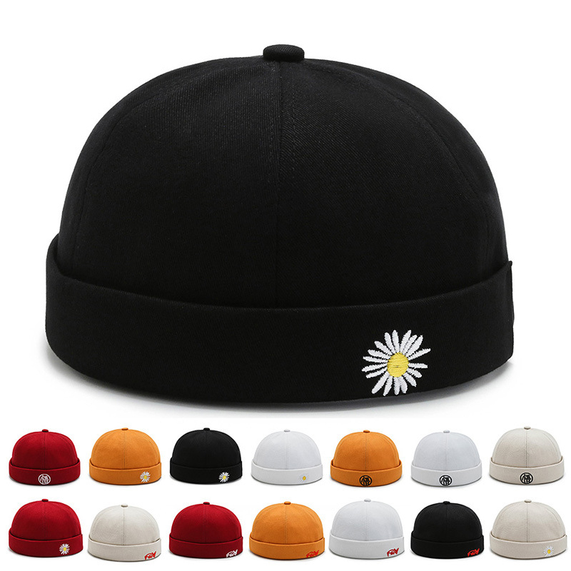 Skull Cap Landlord Hat Men Women Chinese Embroidery Beanie Melon Hat ...