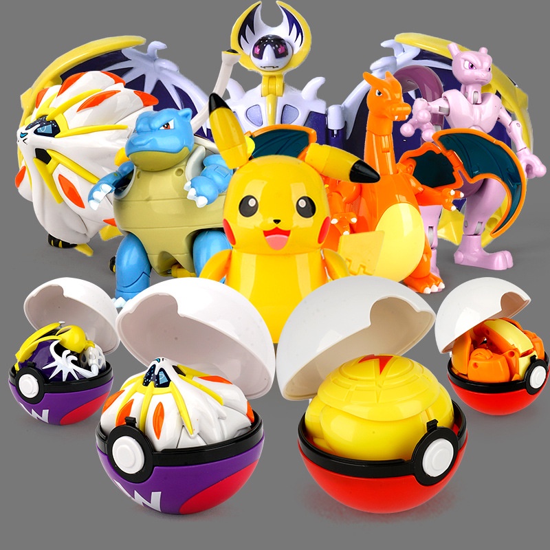 Pokemon Figures Pokeball Original Box Genuine Deformation Pokeball Toy ...