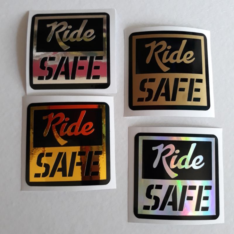 Ride Safe Sticker/Decal Square in Silver, Gold & Hologram | Shopee ...