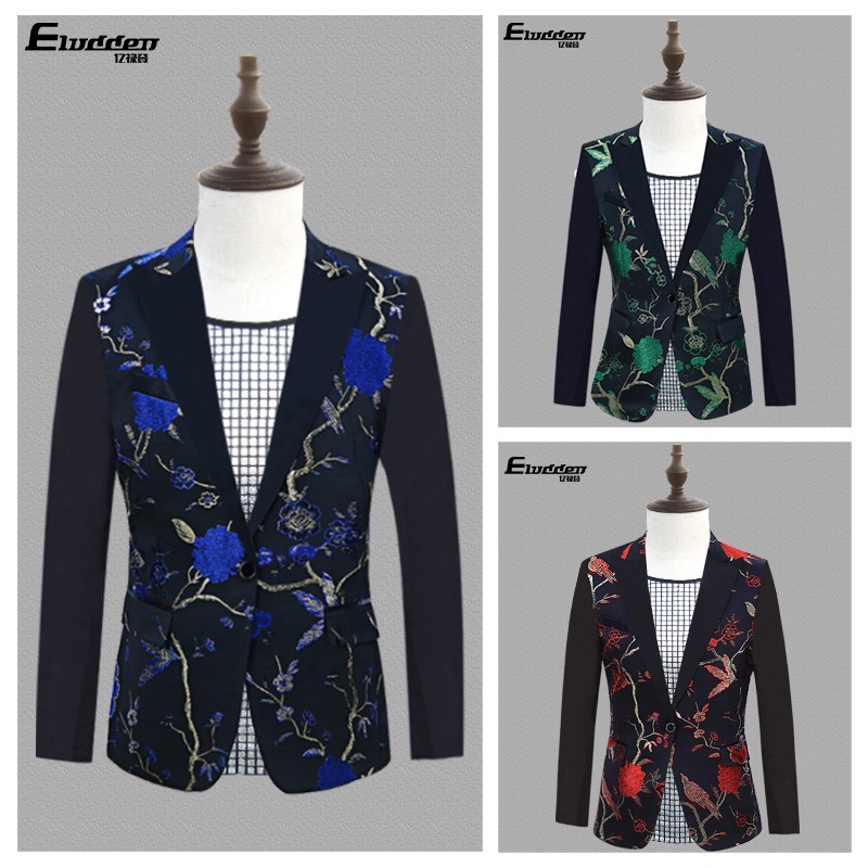 Costume Male Adult Embroidered Suit Singer Host Costume Stage Chorus ...