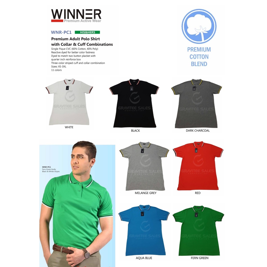 Winner Premium Polo Combination Men (White,Black,Dk Charcoal,Melange ...