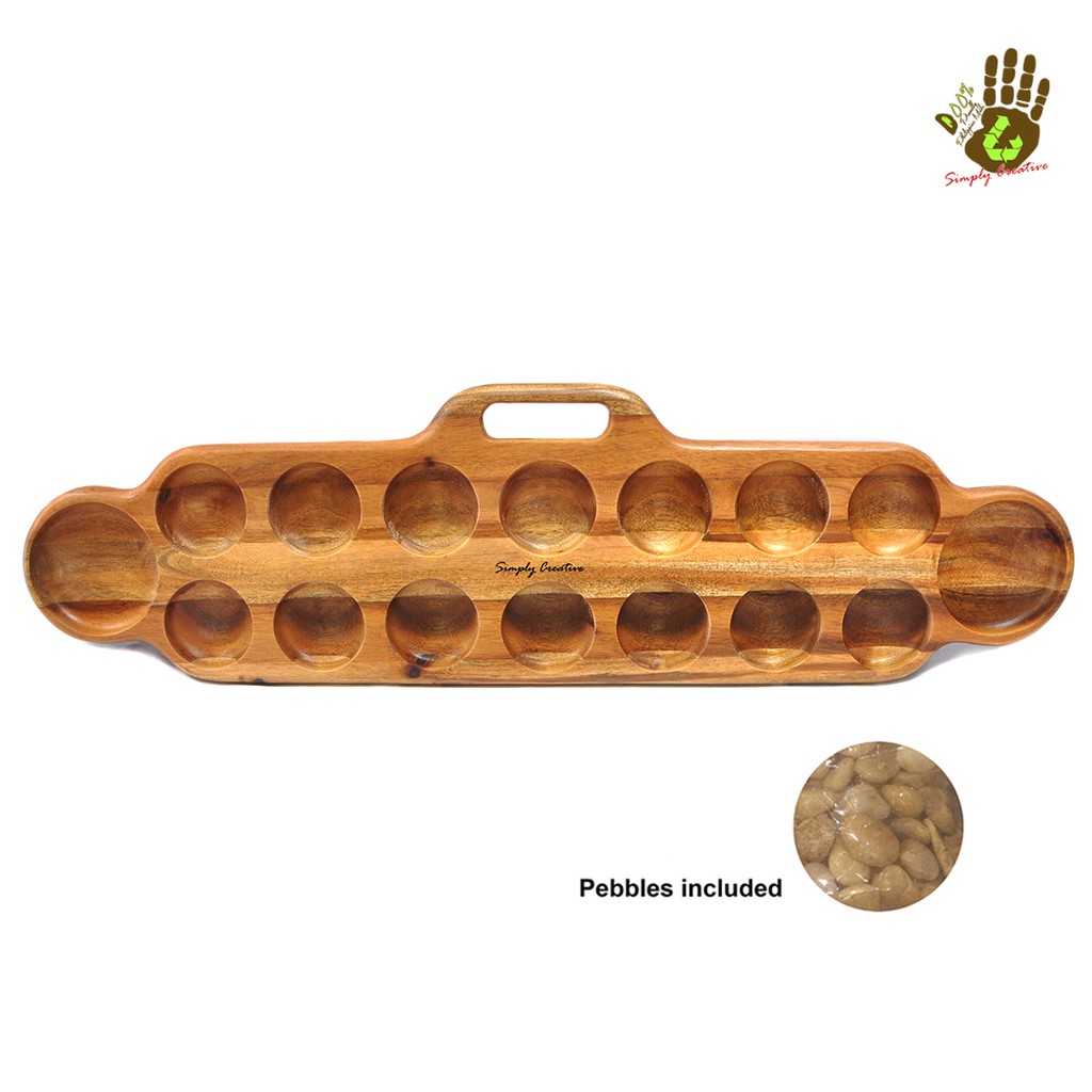 Simply Creative Wooden Sungka Large 30 inches w/ Free Pebbles | Shopee ...