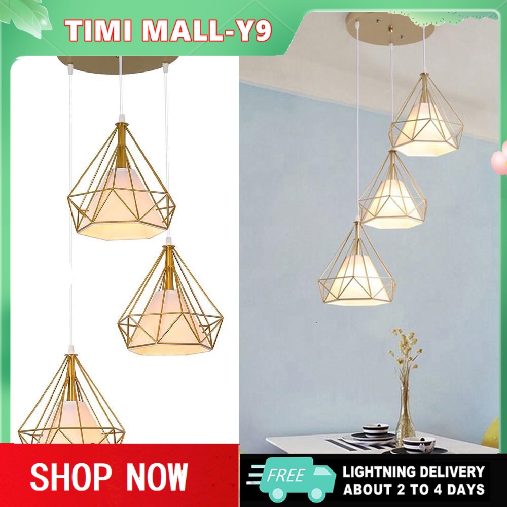 Home modern chandelier ceiling light industry metal cage GOLD ...