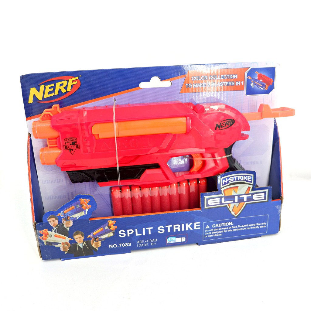 7033 Split Strike Blaster Toy Nerf Gun with 10 Pieces Soft Bullets ...
