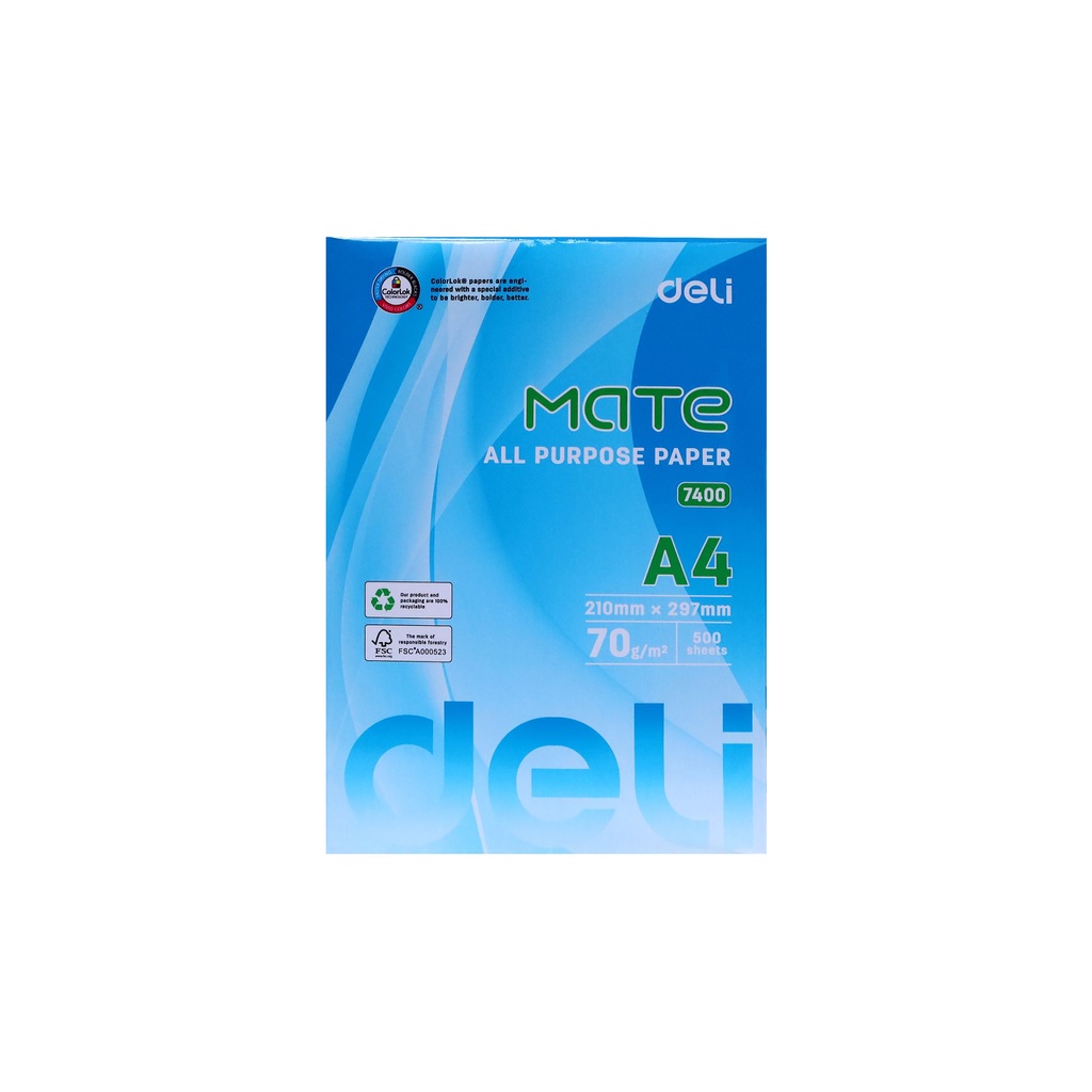 Deli 7401 Mate Multi Purpose A4 Bond Paper 1 Ream (Max. 20 reams per ...