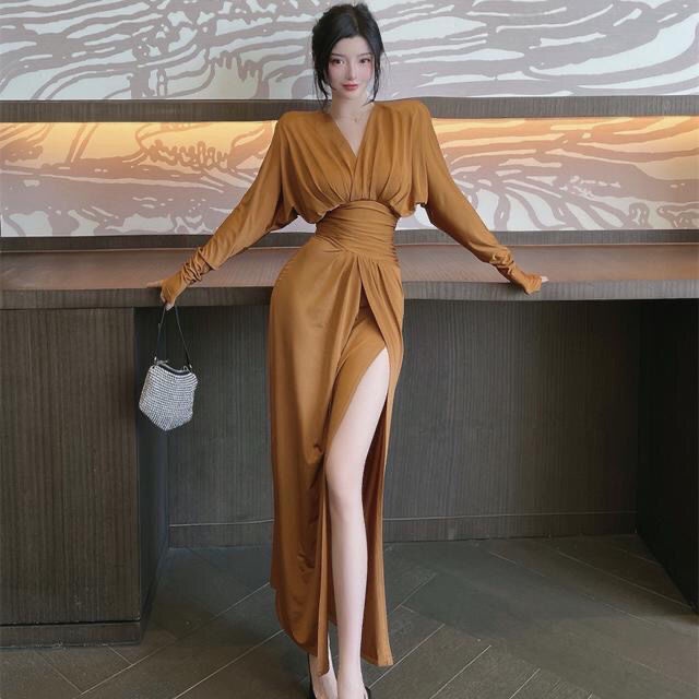 Dress Dress Autumn and Winter New Design Sense Elegant Women's V-neck ...