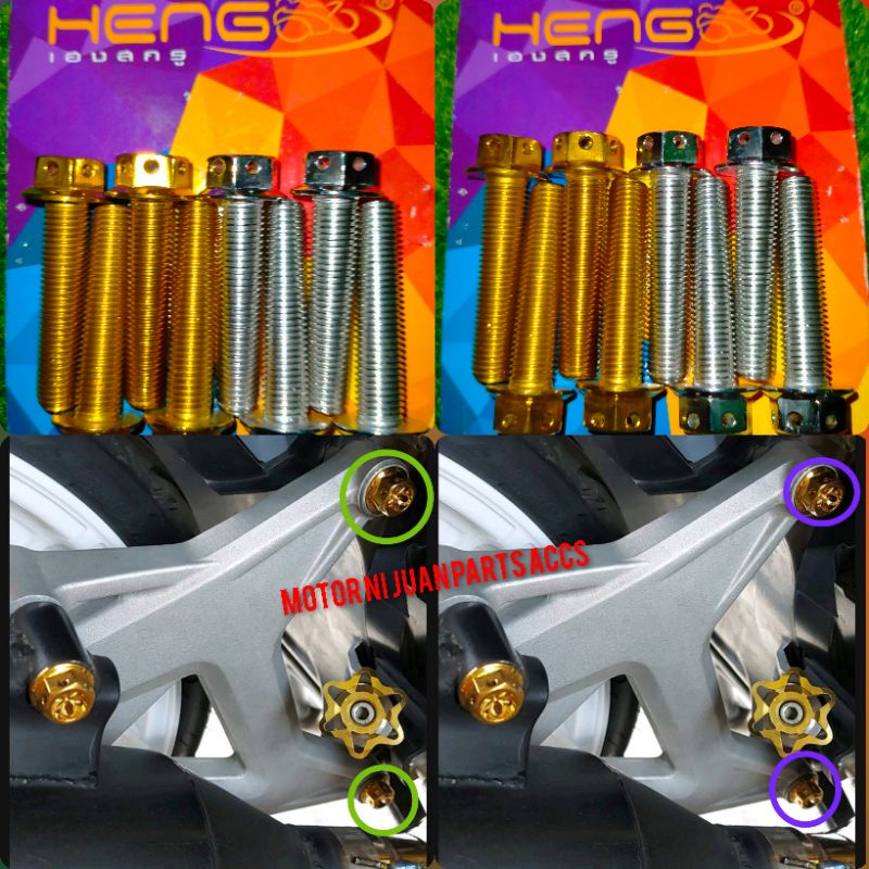 Heng Swing arm Bolts For Honda click 125/150i v1/v2/v3 | Shopee Philippines
