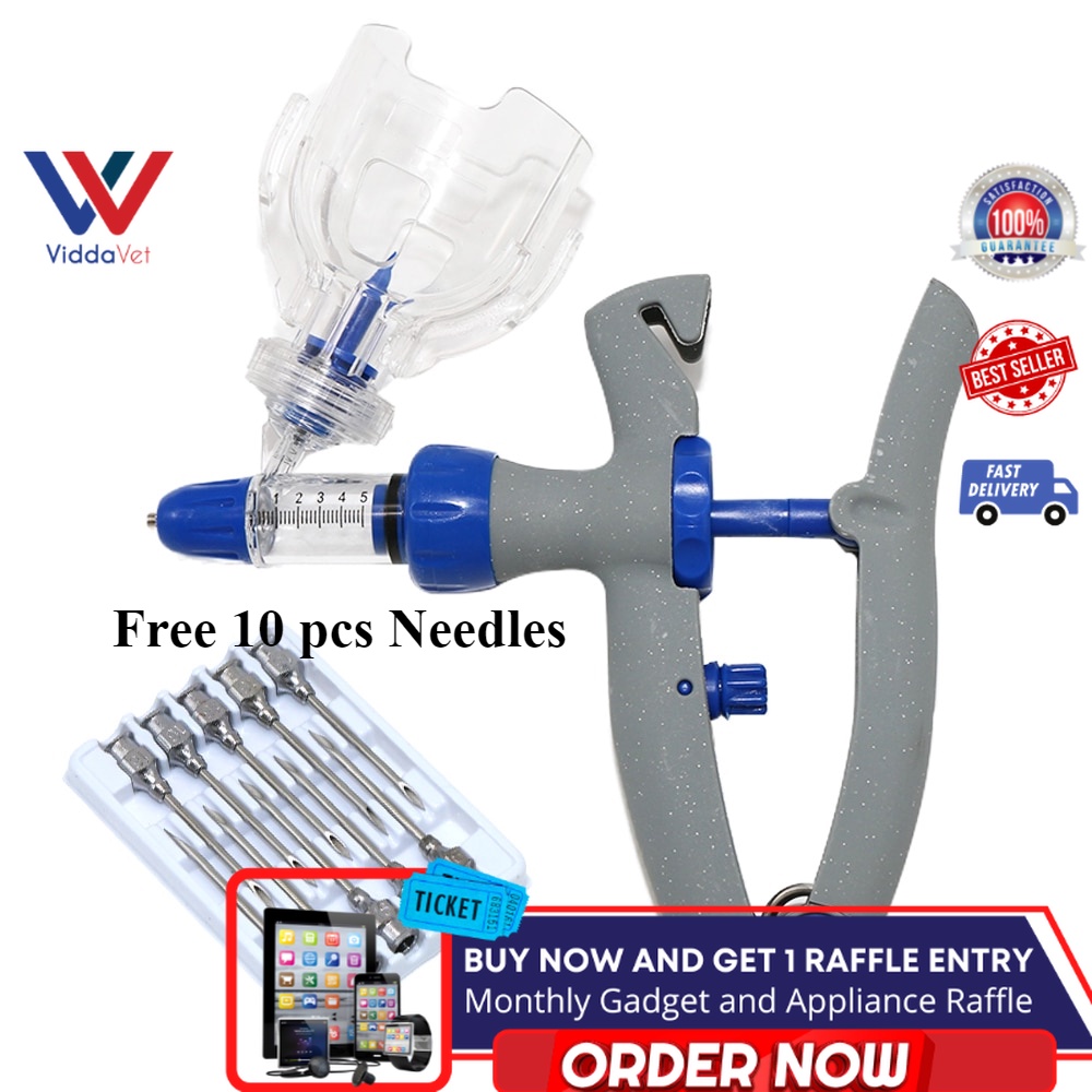 Viddavet Automatic Continuous Syringe + Free 10 pcs Stainless Needles ...